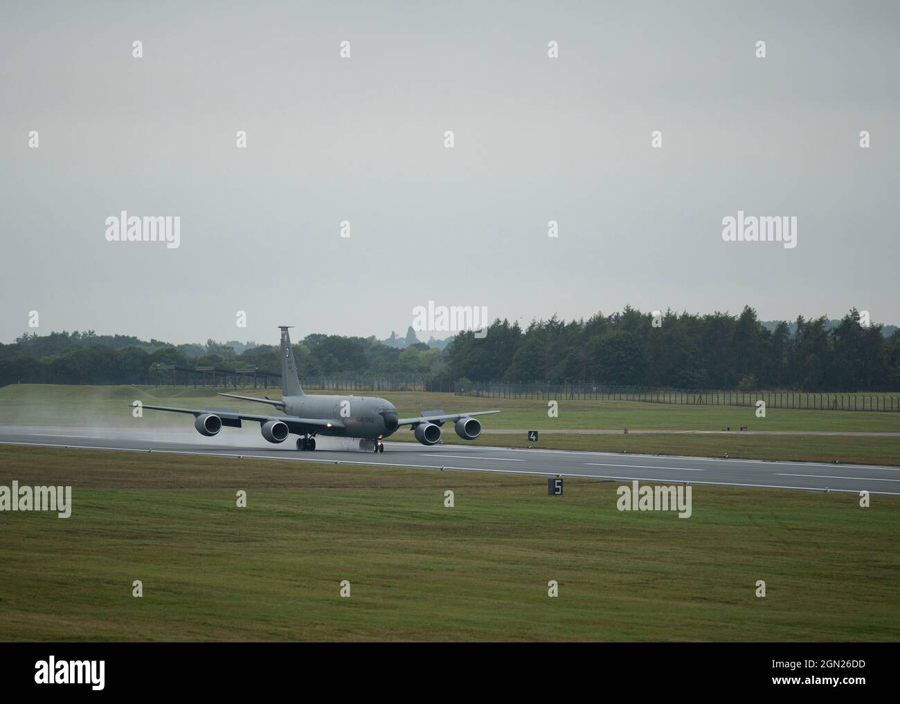 A U.S. Air Force KC-135 Stratotanker assigned to the 100th Air Refueling Wing at Royal Air Force ...