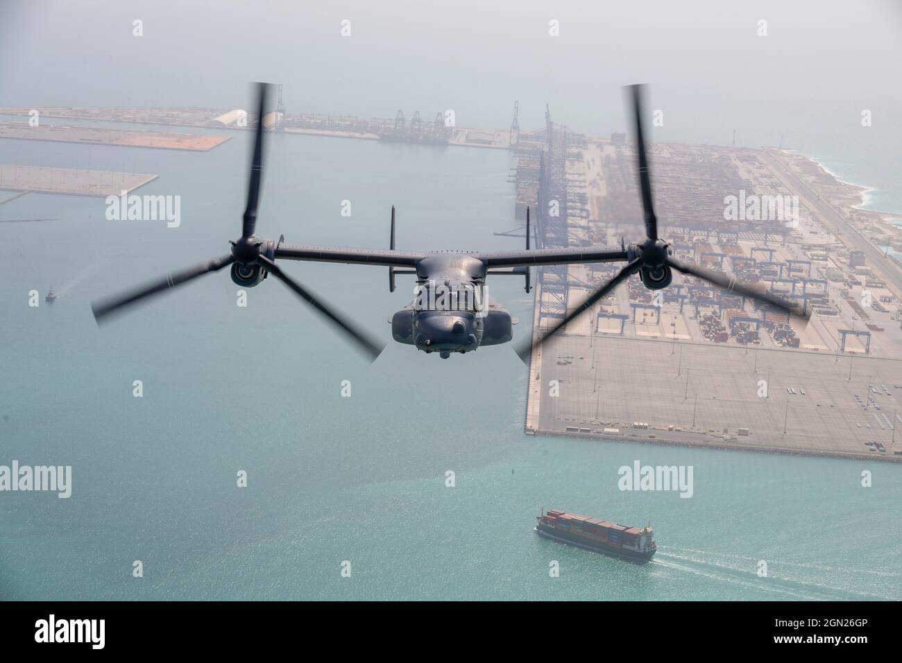 A U.S. Air Force CV-22 Osprey assigned to the 8th Expeditionary Special ...