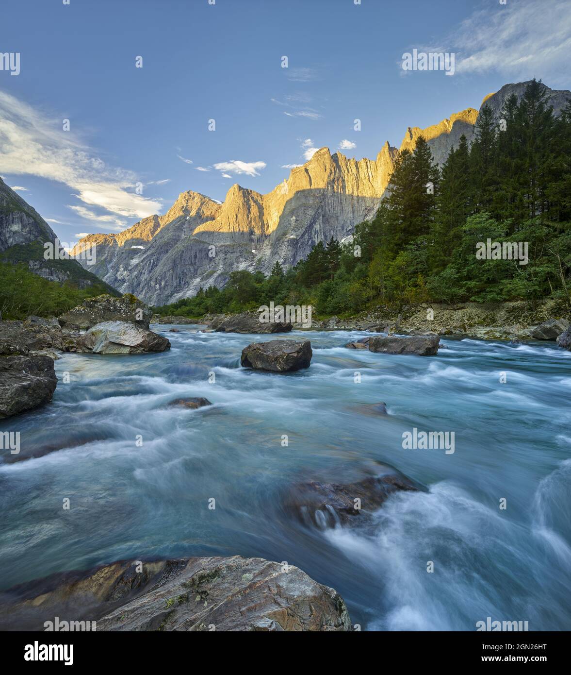 Rauma River, Trolltindan, Romsdalen, More og Romsdal, Norway Stock ...