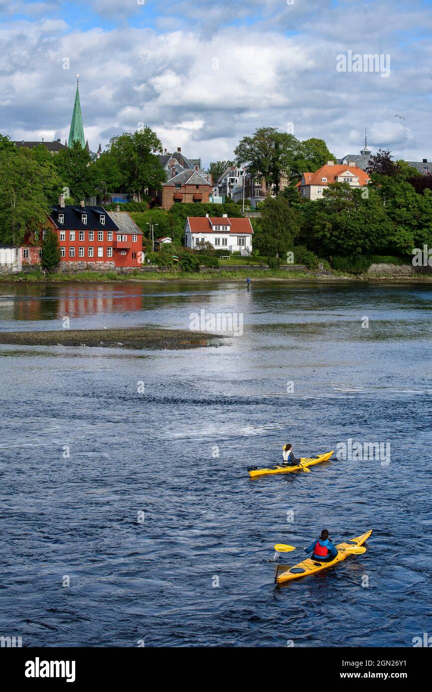 Kayaking on the Nidelv River, Trondheim, Norway Stock Photo - Alamy
