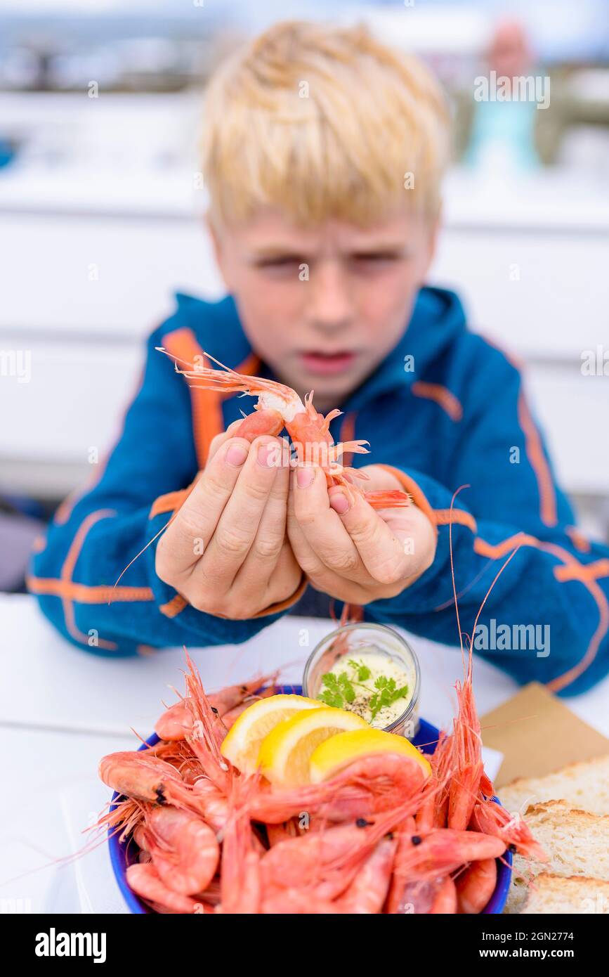 Norway seafood kid hi-res stock photography and images - Alamy