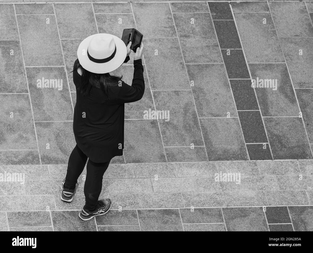 Top view tourist travel Black and White Stock Photos & Images - Alamy