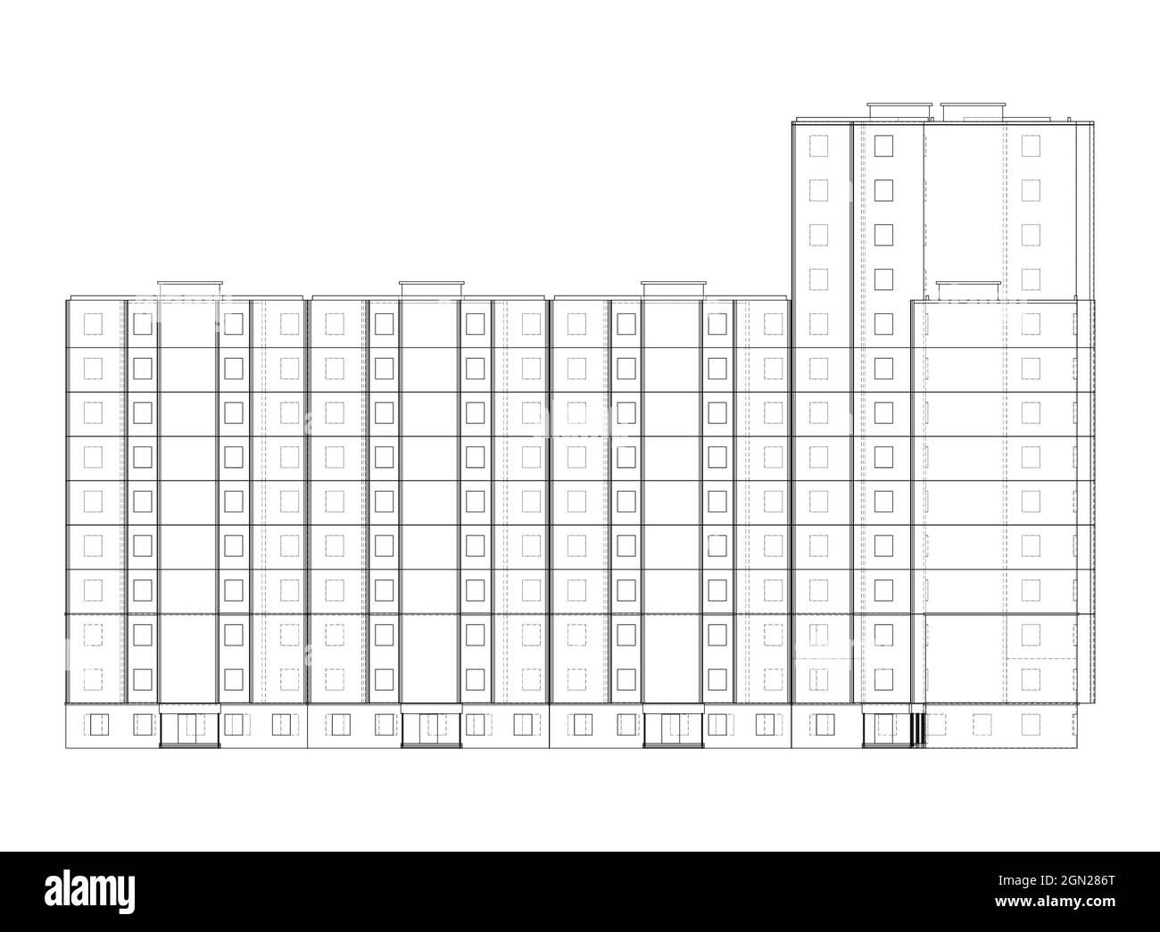 Vector multi-storey residential building Stock Vector Image & Art - Alamy