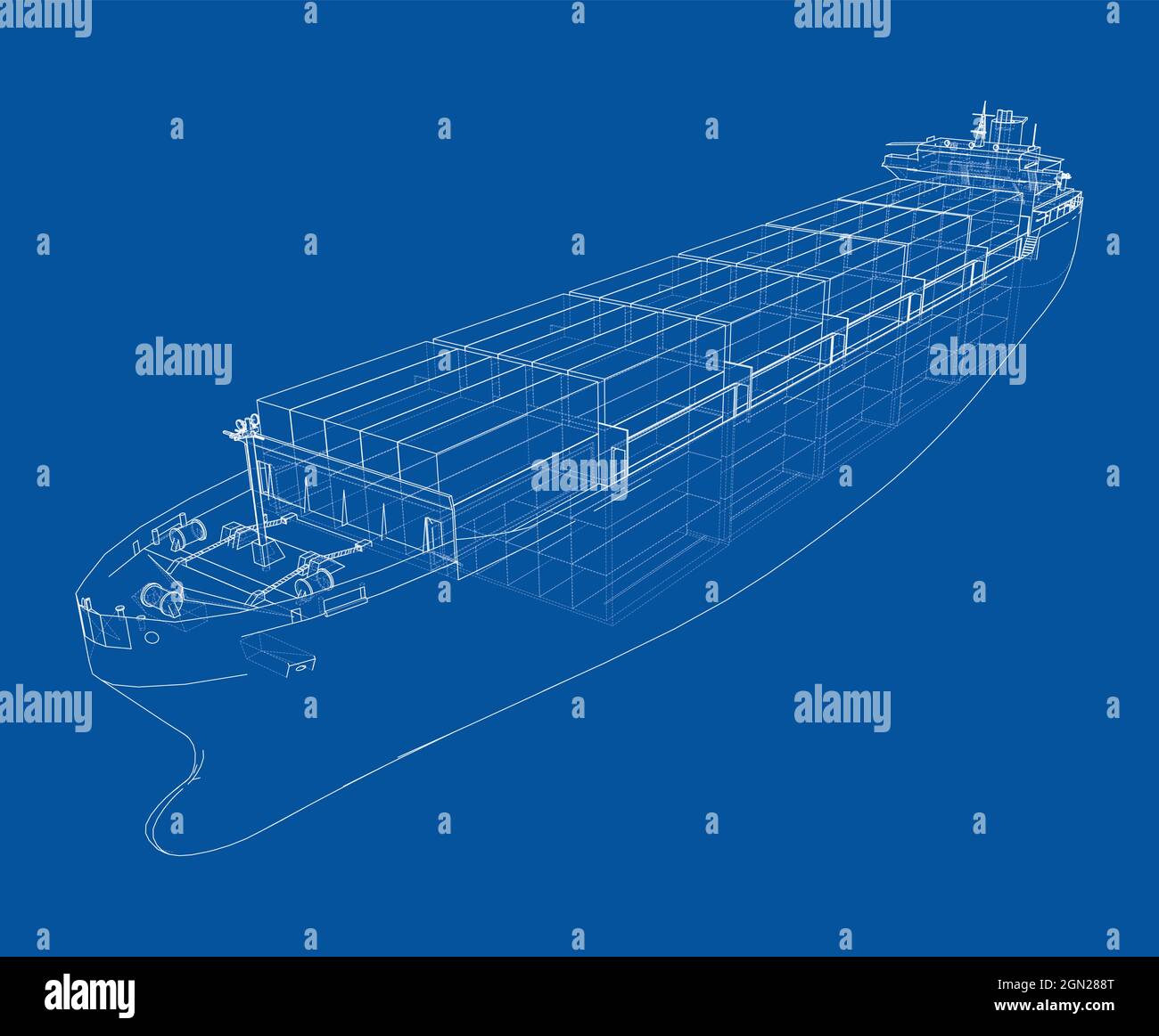 Cargo ship with containers. Vector Stock Vector Image & Art - Alamy