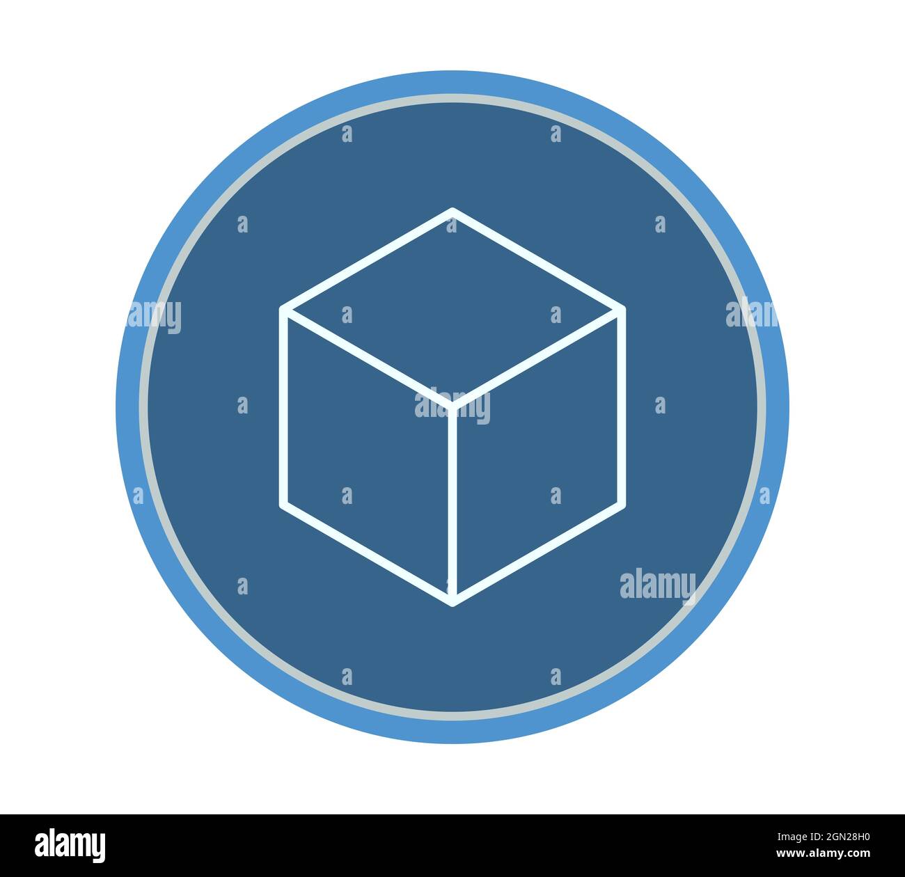 cube symbol inside a circle, illustration isolated on white Stock Photo ...