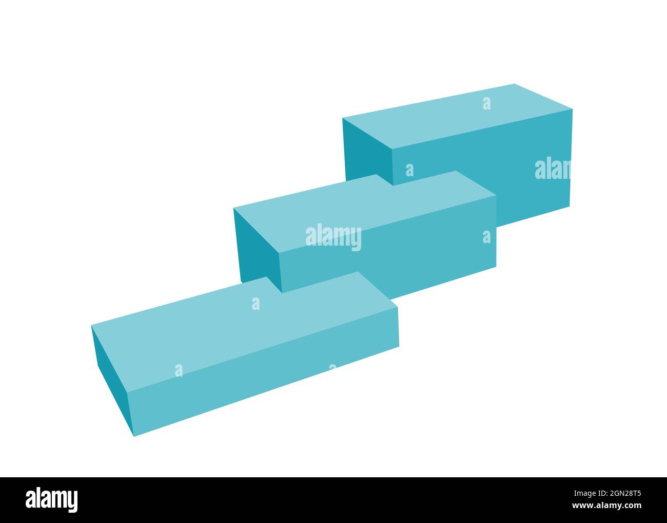 intersection of shapes concept, 3d illustration isolated on white ...