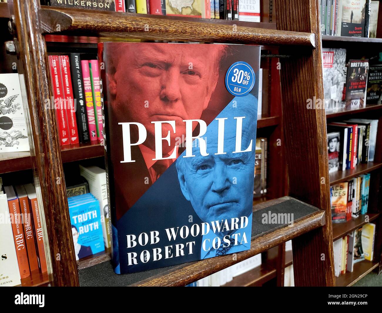 Peril book by authors Bob Woodward and Robert Costa on display at ...