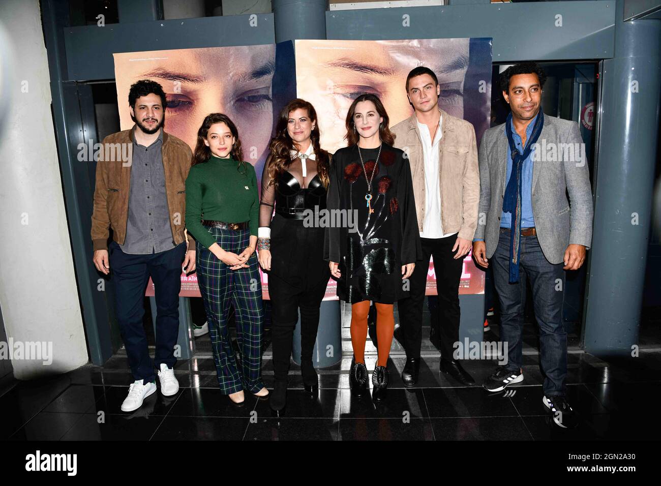 Paris, France, September 21, 2021. From left, Idir Chender, Zoe Adjani ...