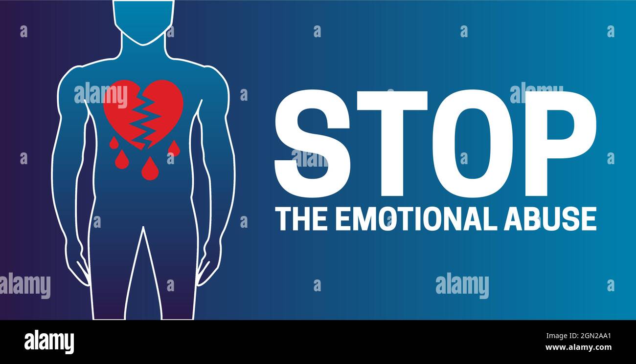 Stop the Emotional Abuse Background Illustration with Man Stock Vector ...