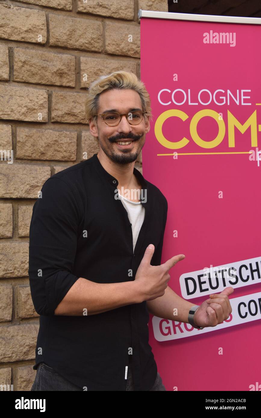 Cologne, Germany. 21st Sep, 2021. Comedian Serkan Ates-Stein poses at ...