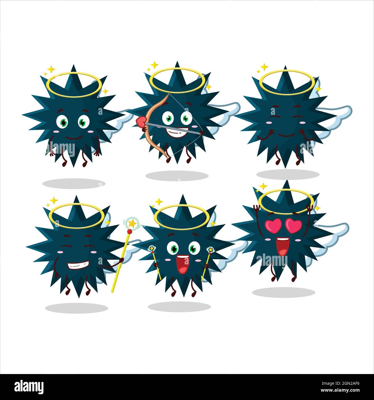 Biohazard virus cartoon designs as a cute angel character. Vector ...