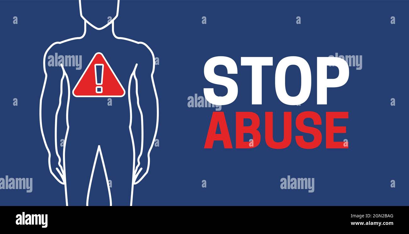 Stop Abuse Background Illustration with a Man Stock Vector Image & Art ...