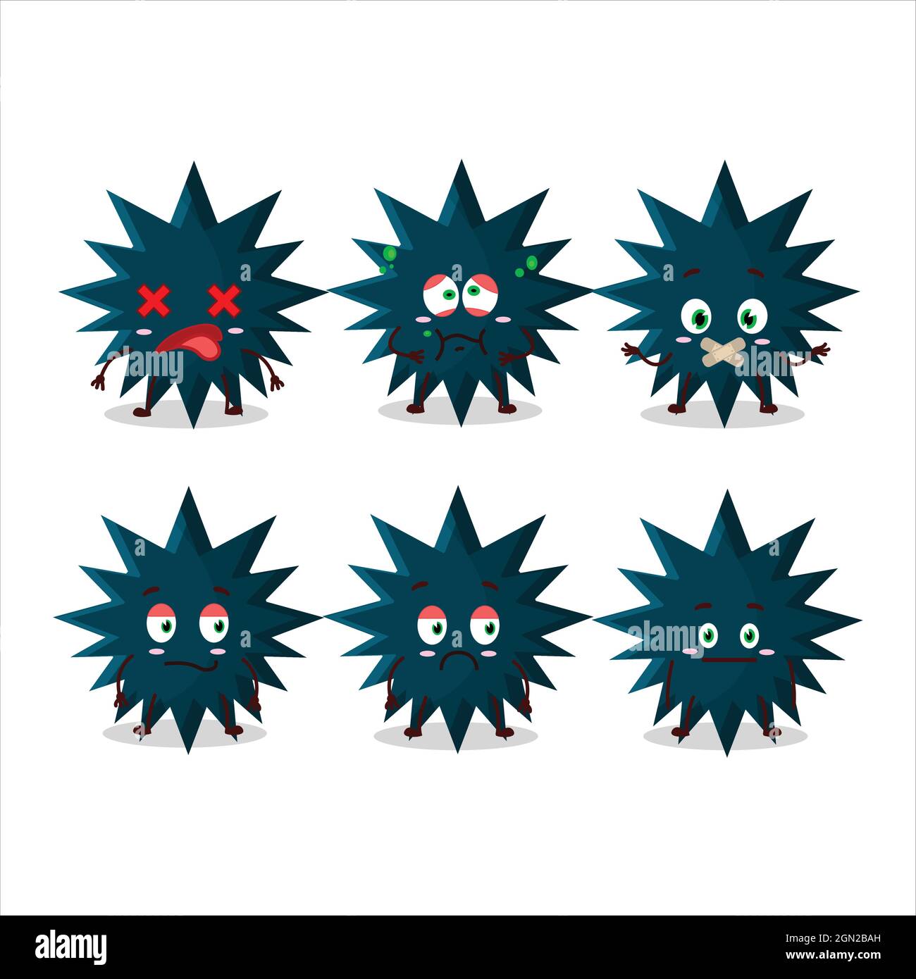 Biohazard virus cartoon character with nope expression. Vector ...