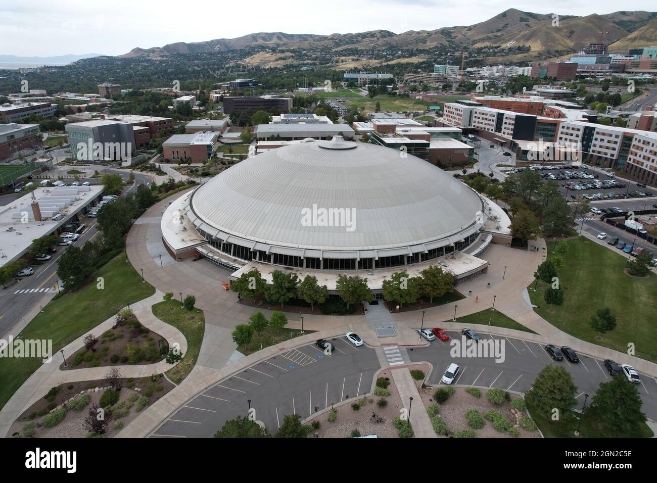 A general view of the Jon M. Huntsman Center on the campus of the ...