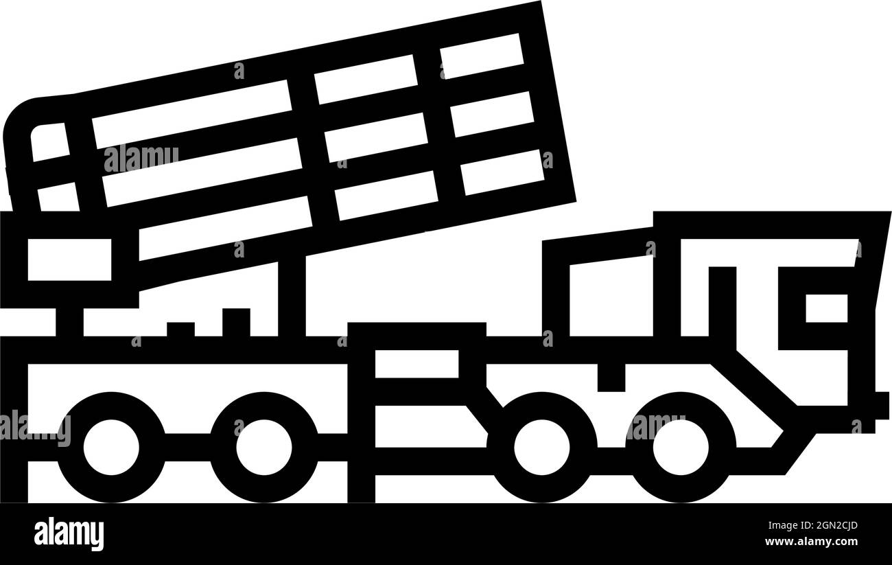 air defense machine line icon vector illustration Stock Vector Image ...