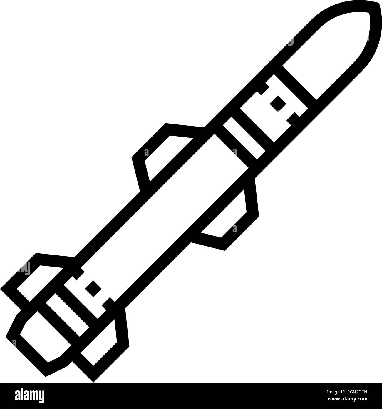 rocket war weapon line icon vector illustration Stock Vector Image ...