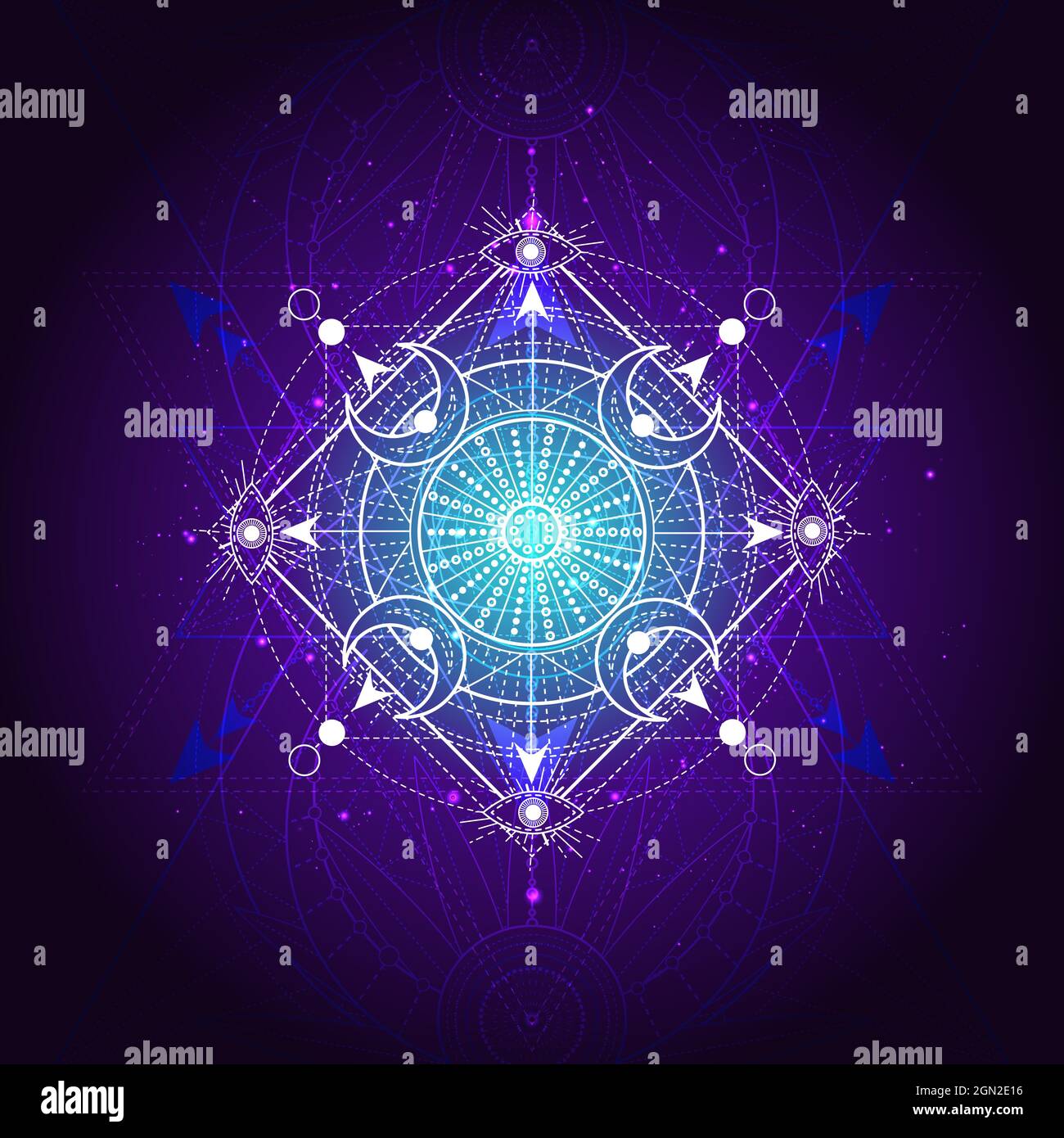 Vector illustration of Sacred geometry symbol on abstract background ...