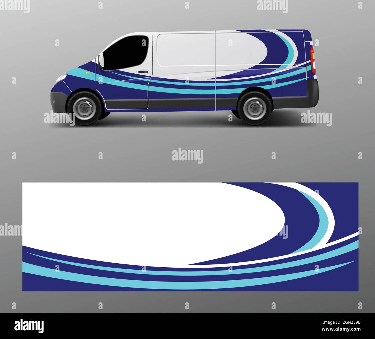 van decal wrap design vector for Company branding . Graphic wrap decal ...