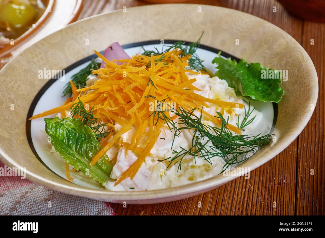 Fijian Raita - creamy cucumber and carrot salad Stock Photo - Alamy