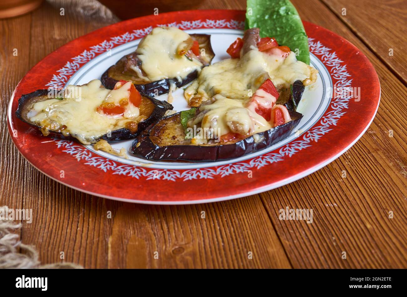 Melanzane al forno gratin Baked eggplant with chicken and cheese Stock ...