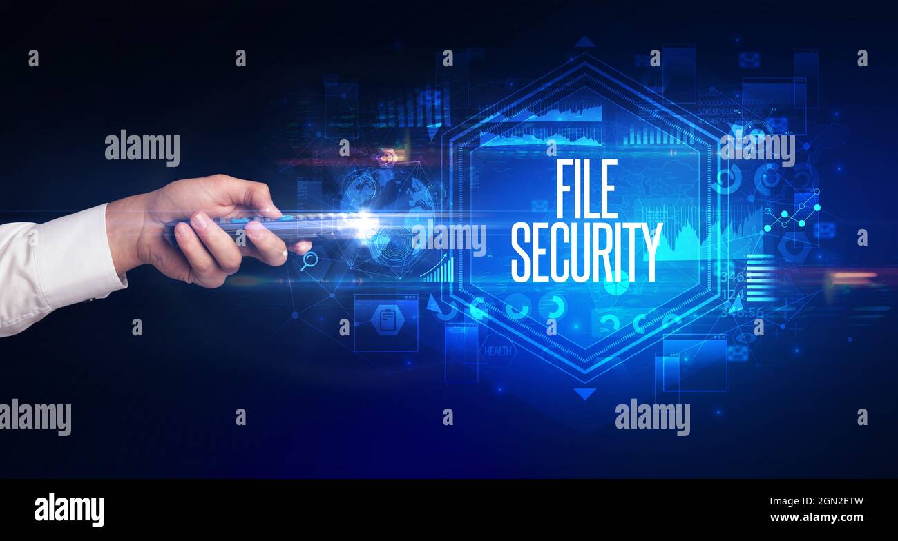 hand holding wireless peripheral, cyber security concept Stock Photo ...