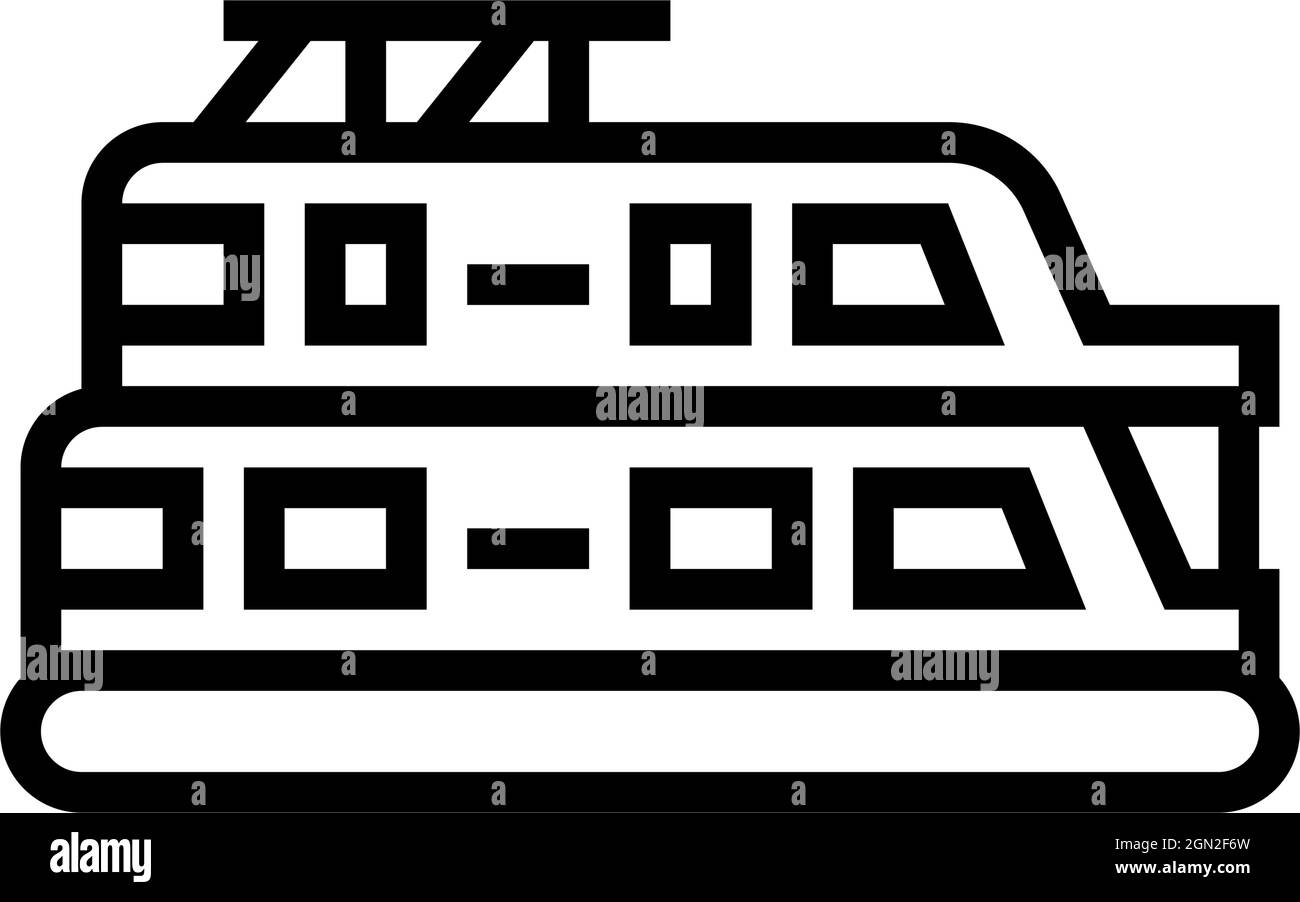 houseboat boat line icon vector illustration Stock Vector Image & Art ...