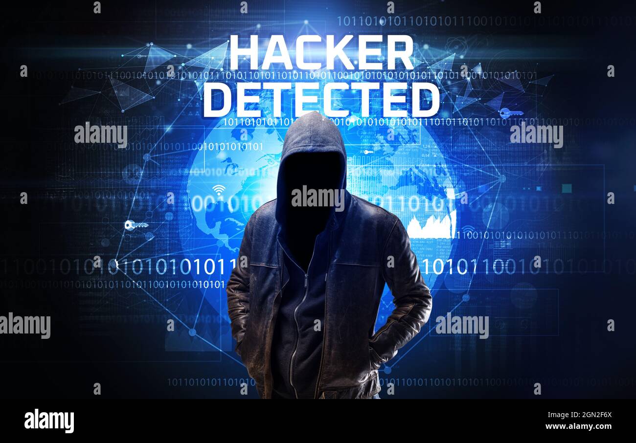 Faceless hacker at work, security concept Stock Photo - Alamy