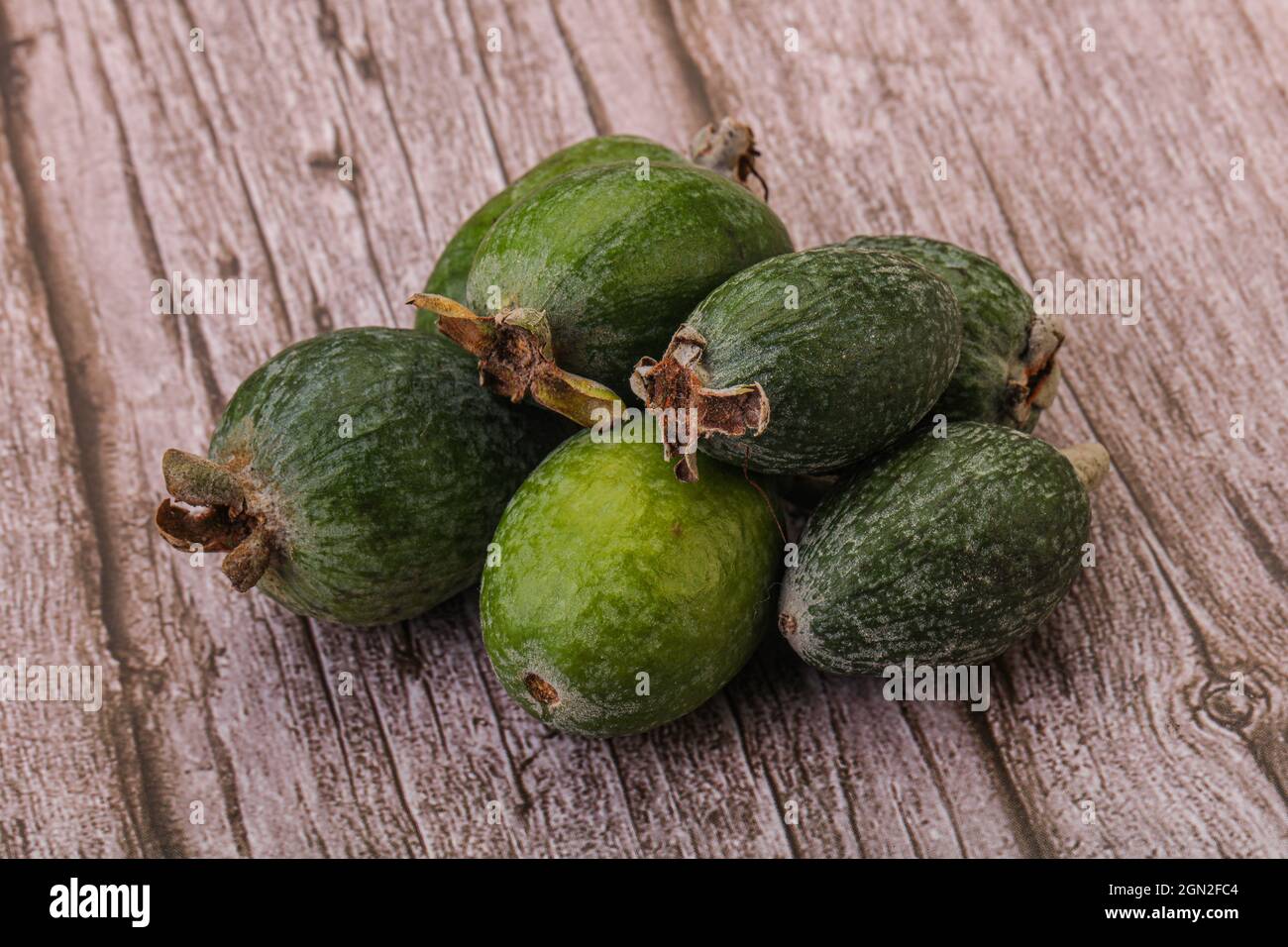 Tropical green sweet organic fruit Feijoa Stock Photo - Alamy
