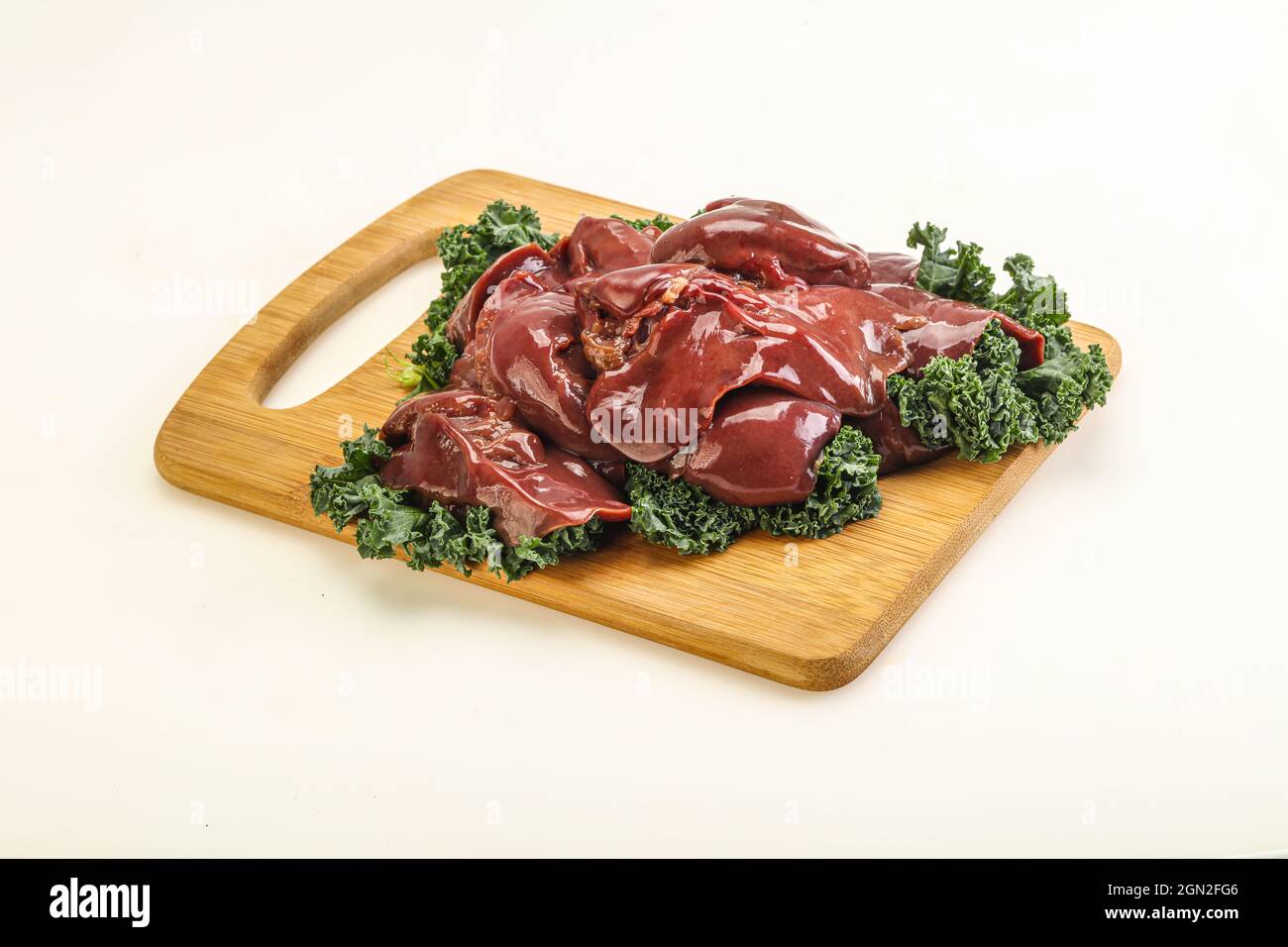 Raw chicken liver over board for cooking Stock Photo - Alamy