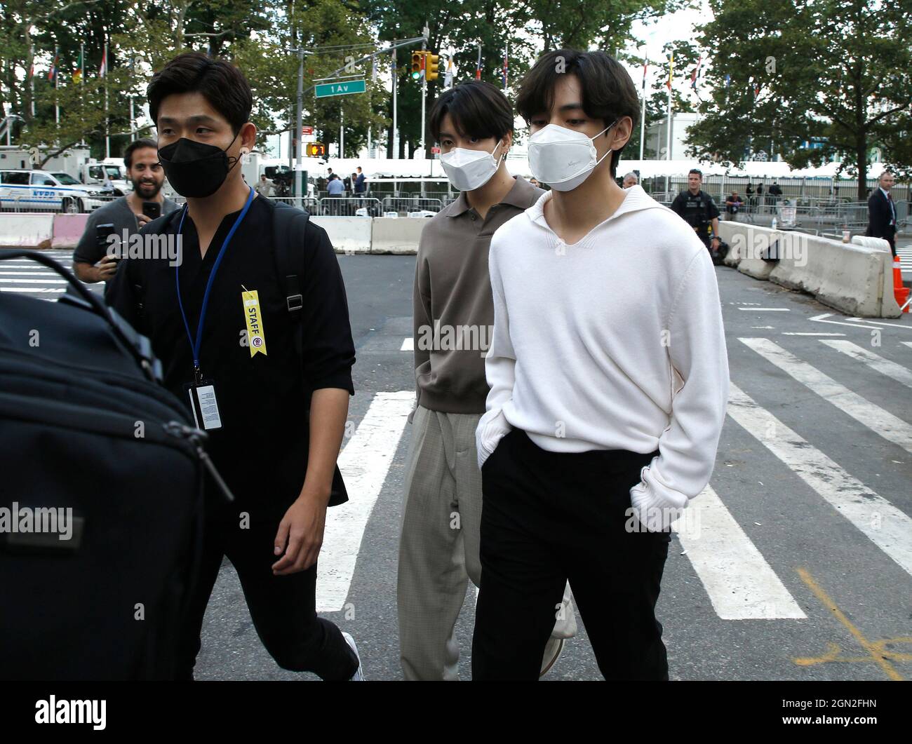 New York, United States. 21st Sep, 2021. Suga and Jin of the South ...