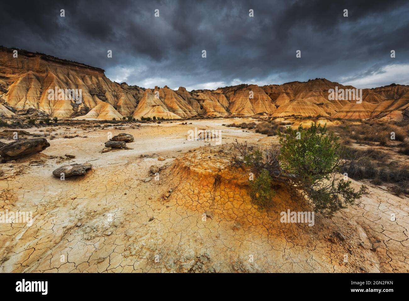 SPAIN, SPANISH BASQUE COUNTRY. NAVARRE, DESERT DES BARDENAS, VIEW FROM ...