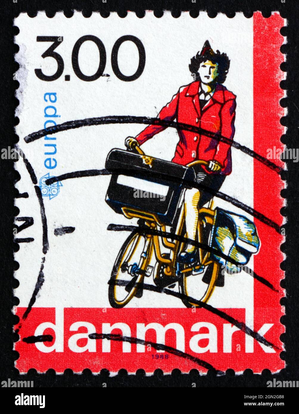 Old postal stamp bicycle hi-res stock photography and images - Alamy