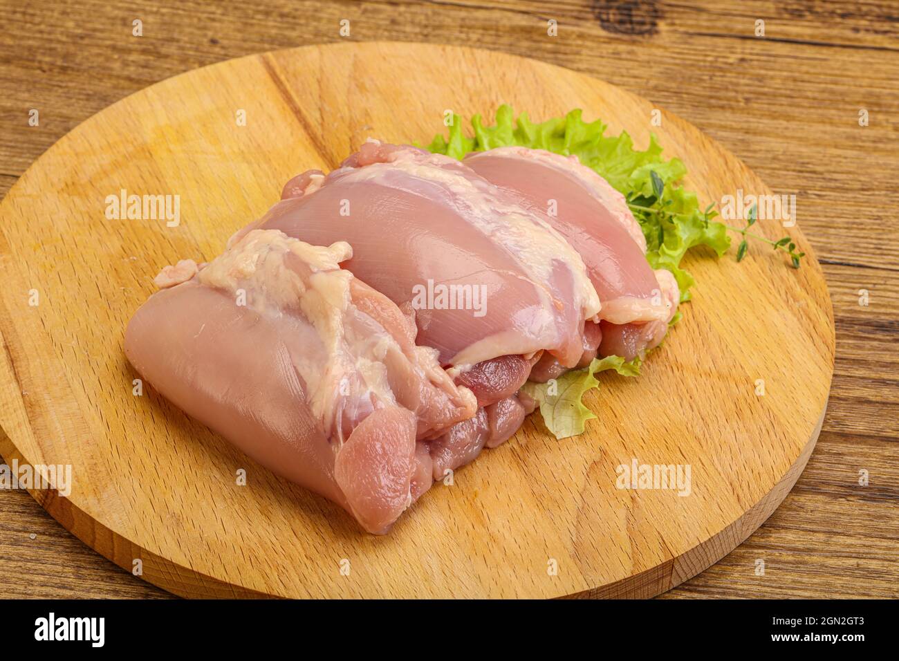 Raw chicken boneless and skinless leg for cooking Stock Photo - Alamy