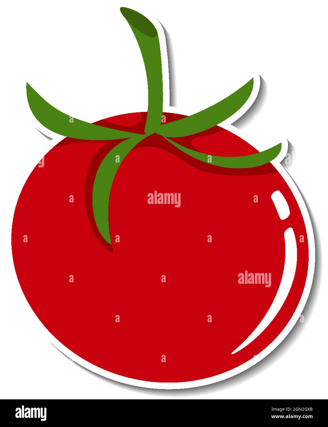 Tomato sticker on white background illustration Stock Vector Image ...