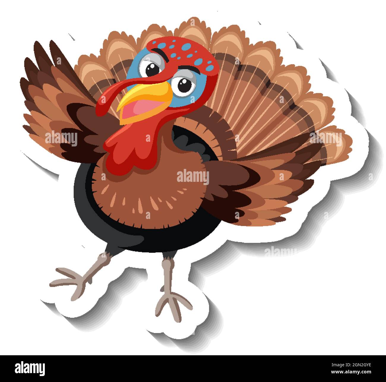 Isolated turkey sticker on white background illustration Stock Vector ...