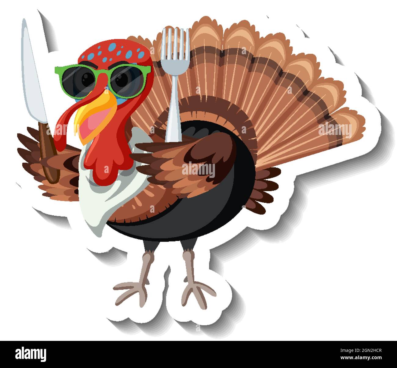 Isolated turkey sticker on white background illustration Stock Vector ...