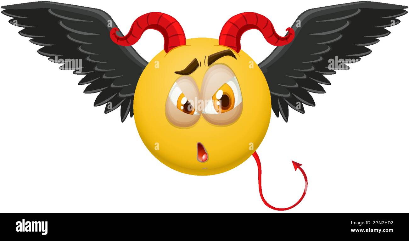 Devil emoticon with facial expression illustration Stock Vector Image ...