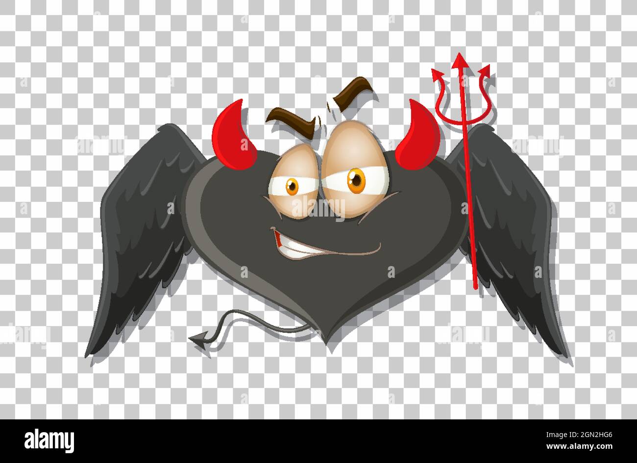 Heart shape devil with facial expression illustration Stock Vector ...
