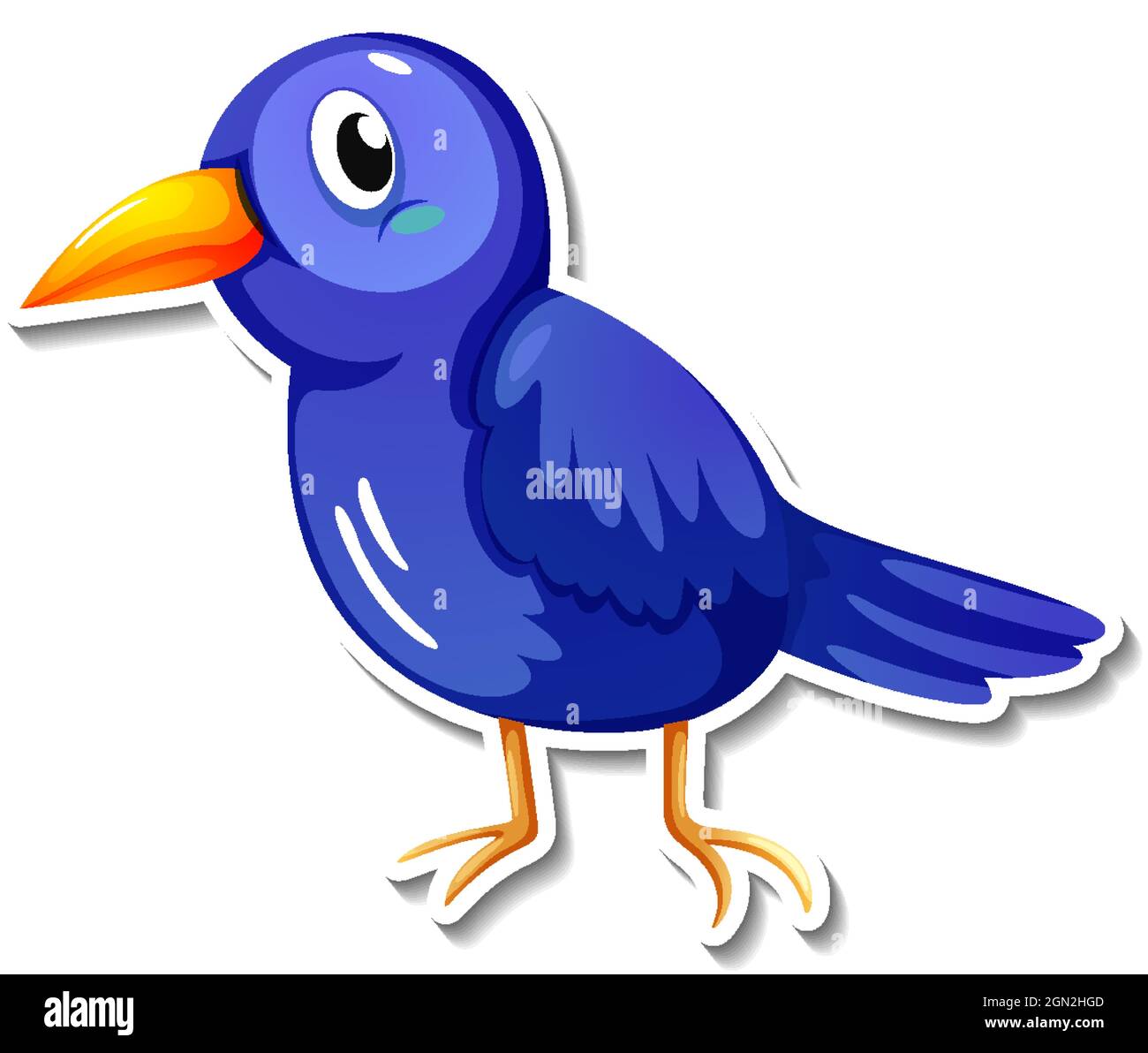 A cute blue bird cartoon animal sticker illustration Stock Vector Image ...