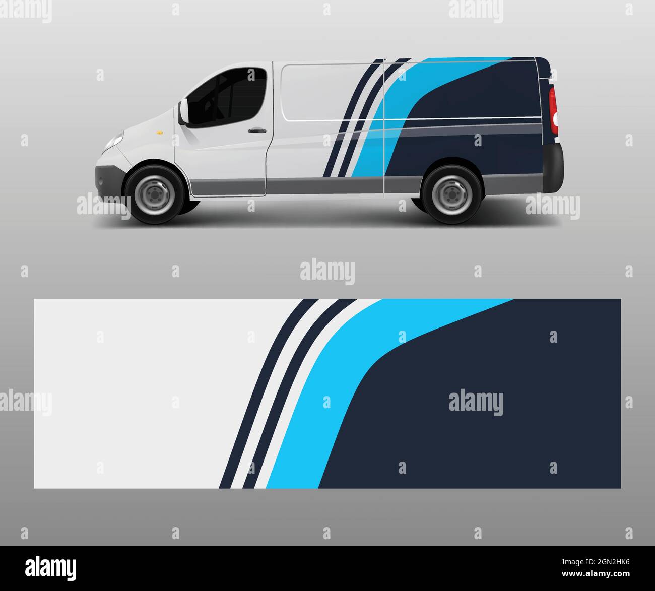 Van Wrap design template vector with wave shapes, decal, wrap, and ...