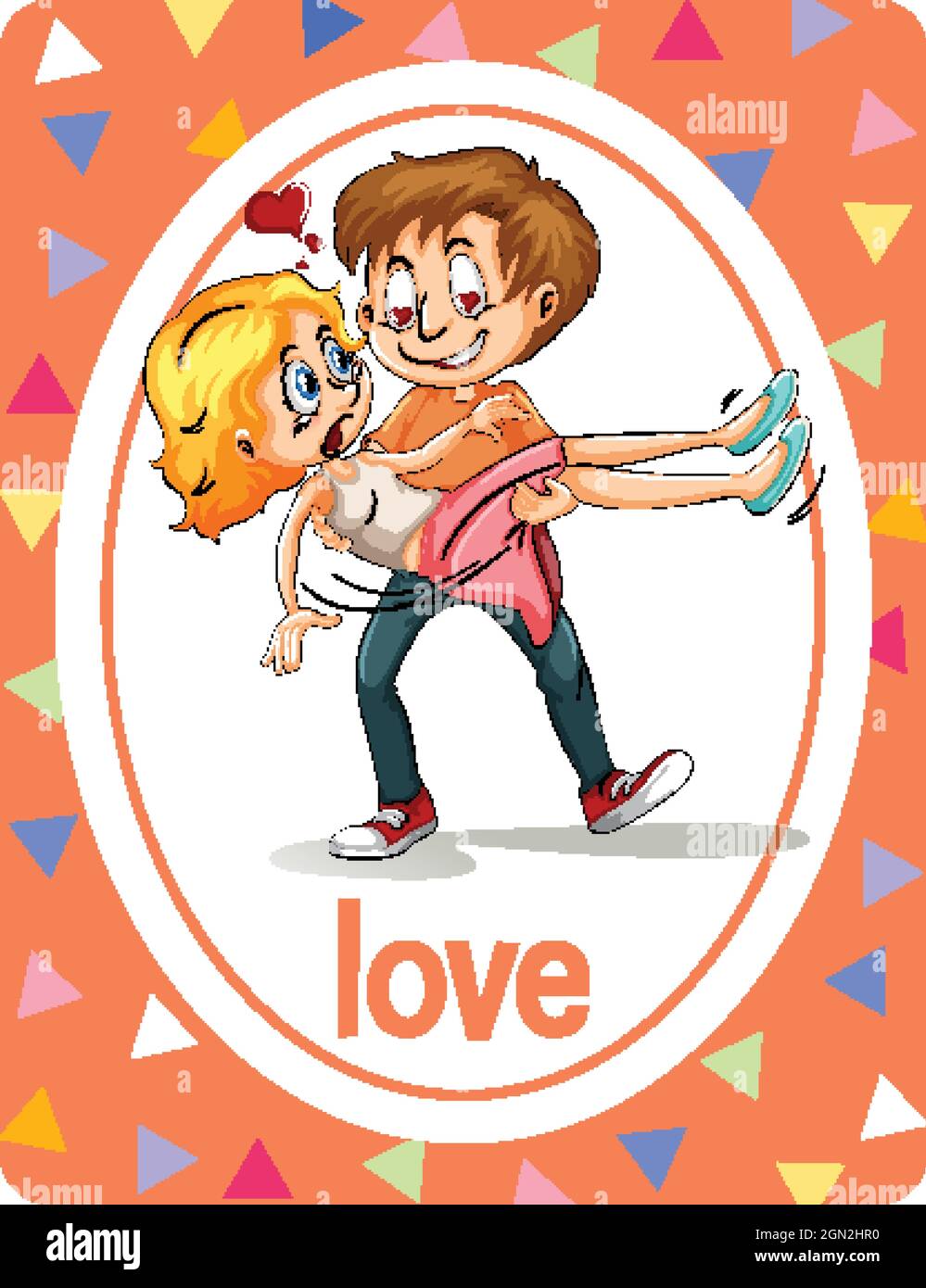 Vocabulary flashcard with word Love illustration Stock Vector Image ...