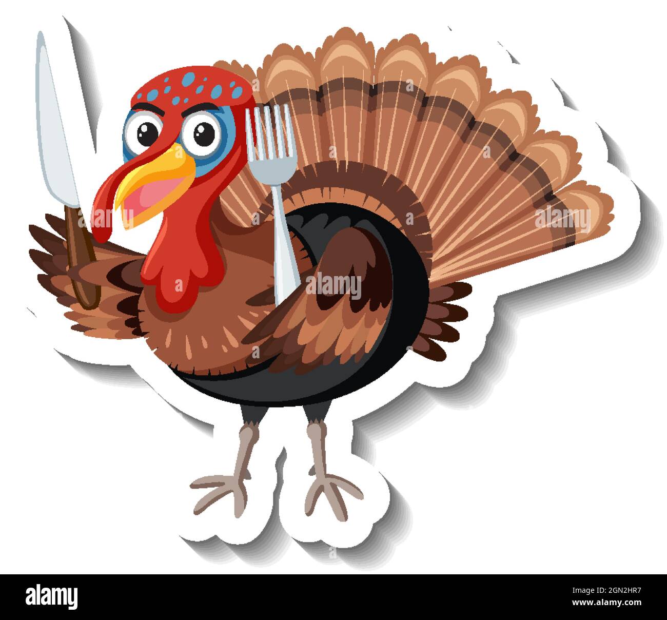 Isolated turkey sticker on white background illustration Stock Vector ...