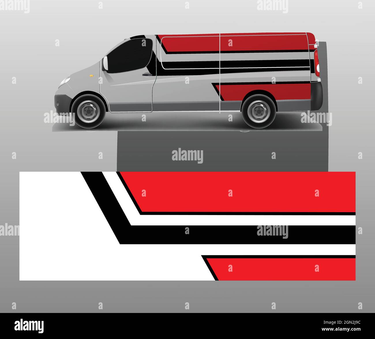 van decal wrap design vector for Company branding . Graphic wrap decal ...