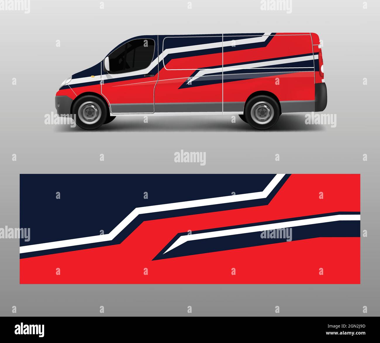 Cargo van decal with green wave shapes , truck and car wrap vector ...