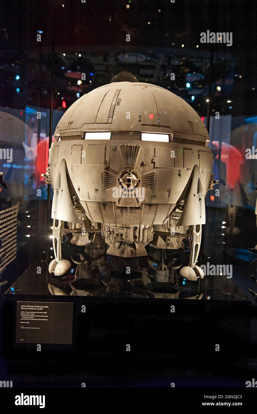 Academy Museum of Motion Pictures, small model of lunar landing craft ...