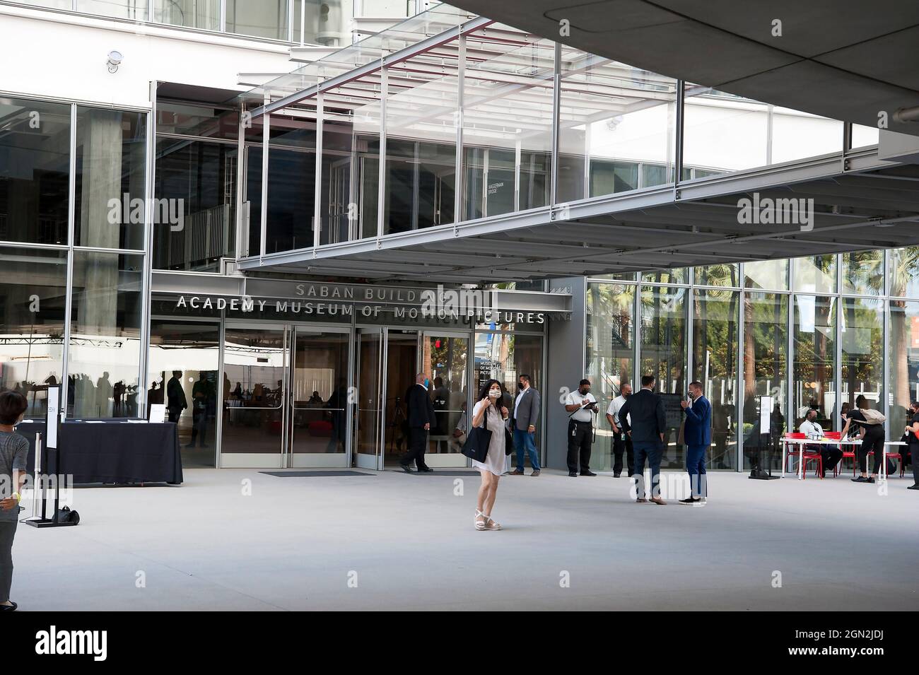 Plaza entry and bridge to the Sphere Building at the Academy Museum of ...