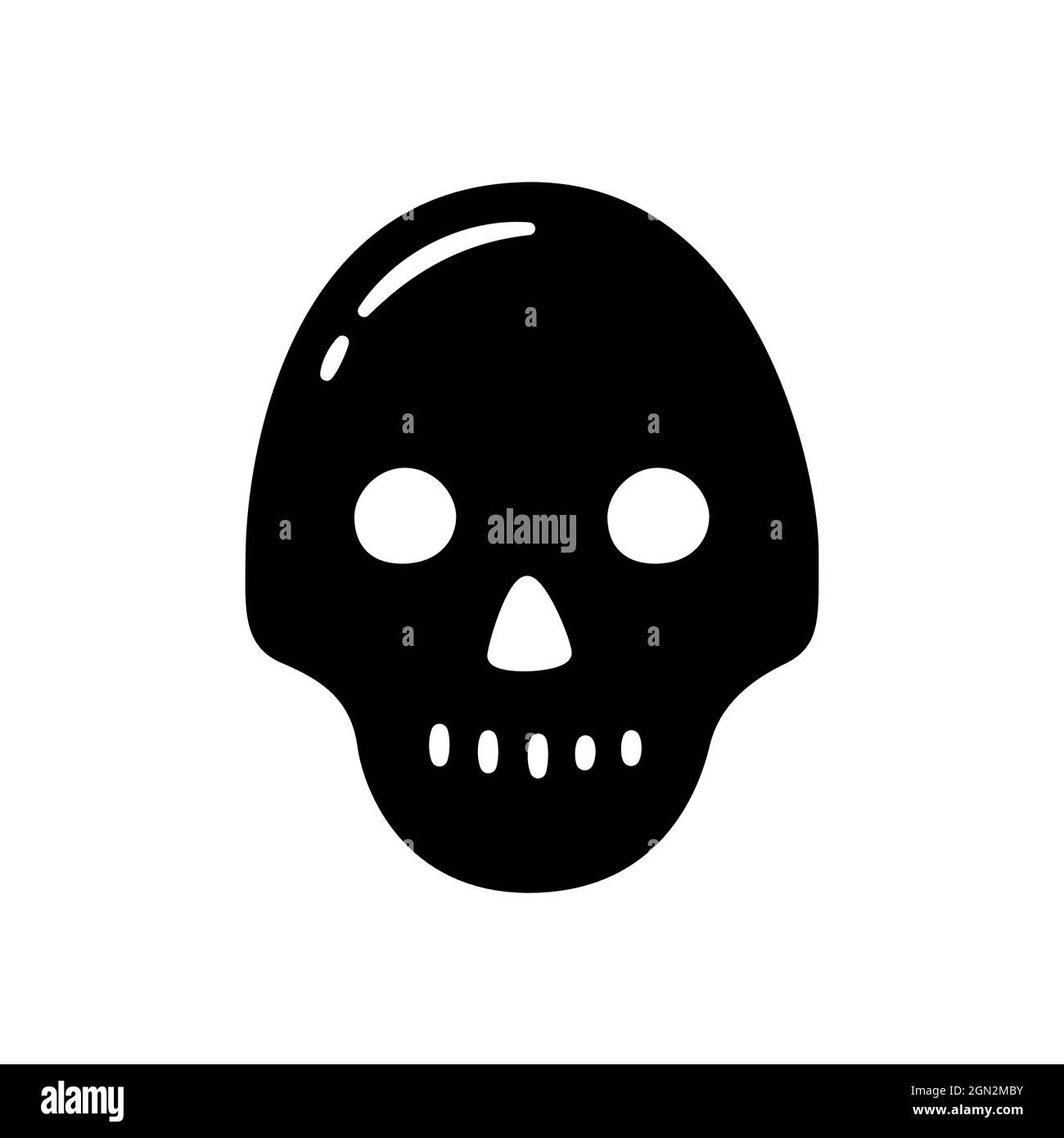 Black skull. Hand drawn symbol of pirates, poison, death, hell and ...