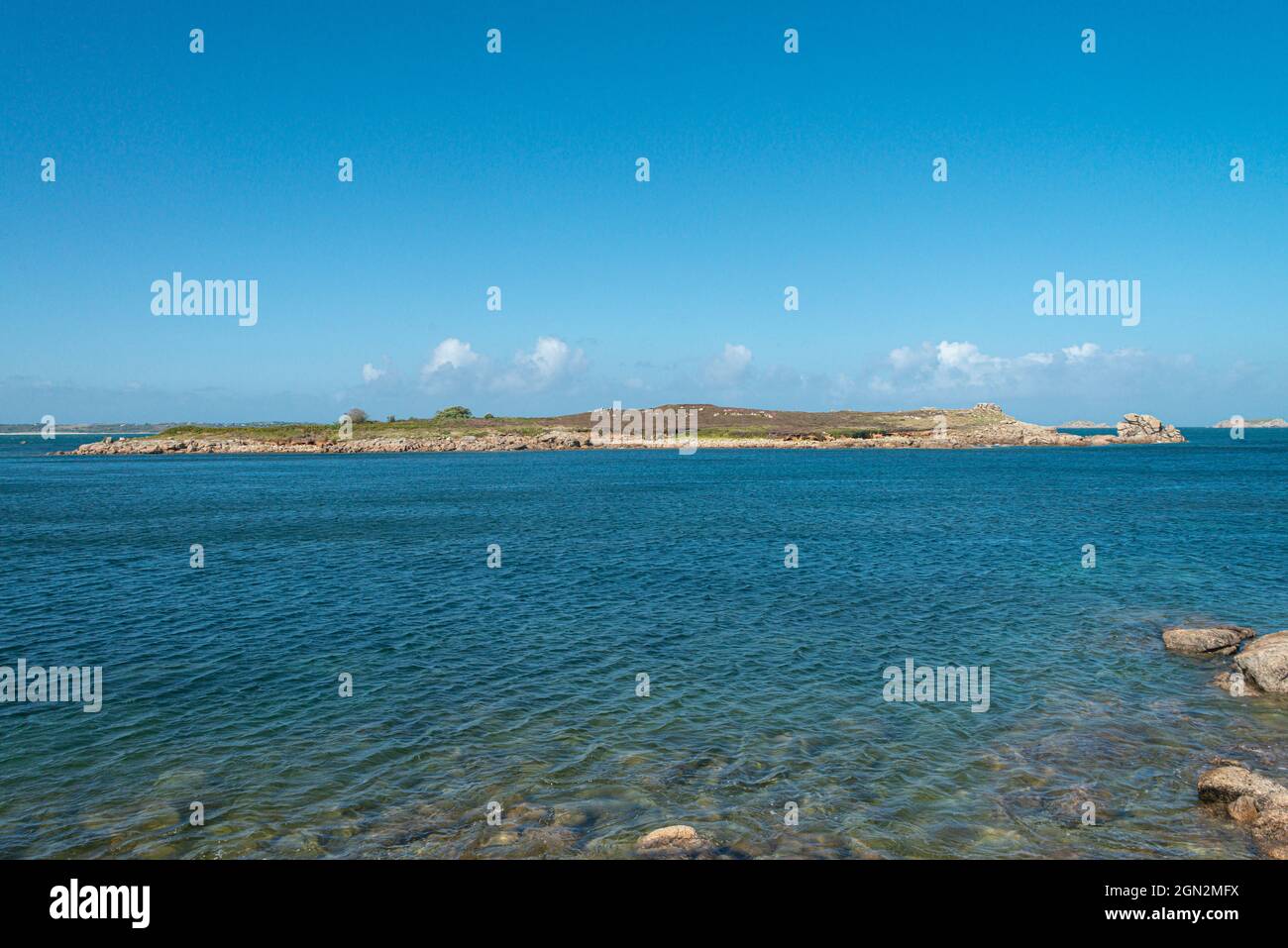 Toll's Island at high tide cut off from the mainland of St Mary's ...