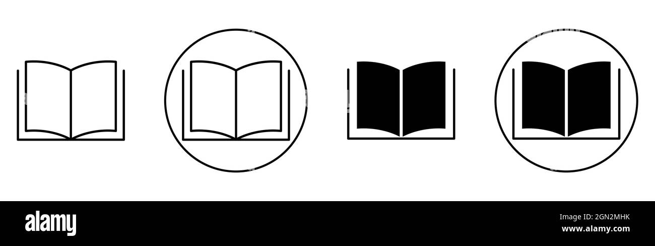Book icon collection. Open book vector icon. Outline style Stock Vector ...
