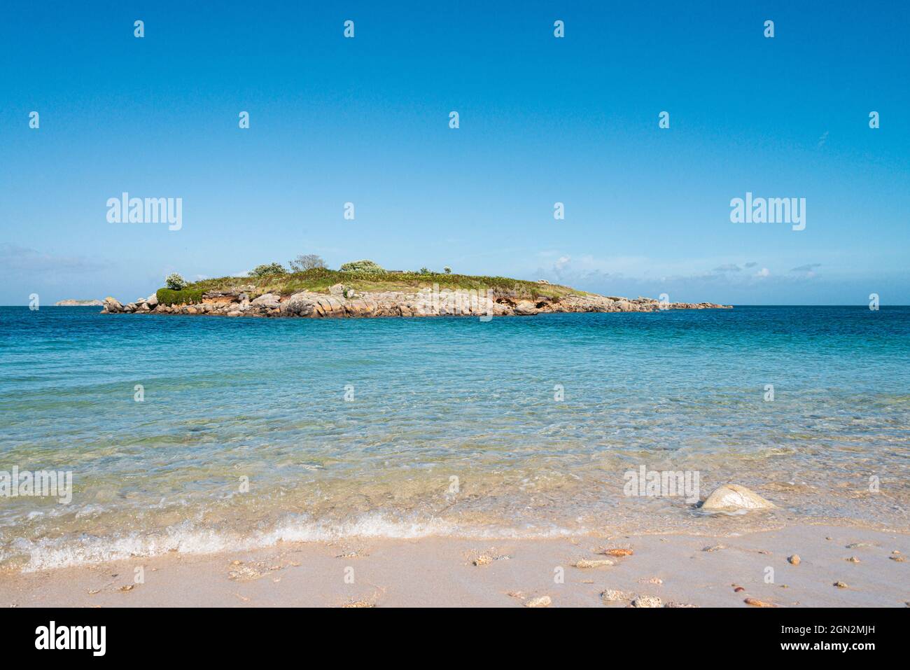 Toll's Island at high tide cut off from the mainland of St Mary's ...